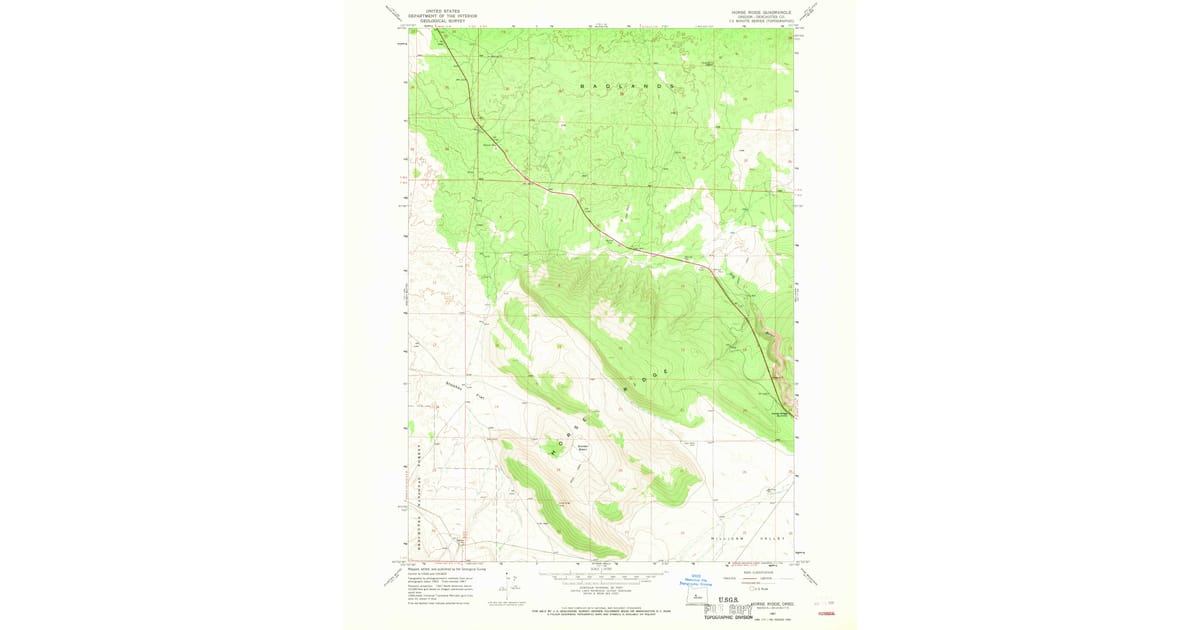 1967 Map of Horse Ridge, Deschutes County, OR — High-Res | Pastmaps