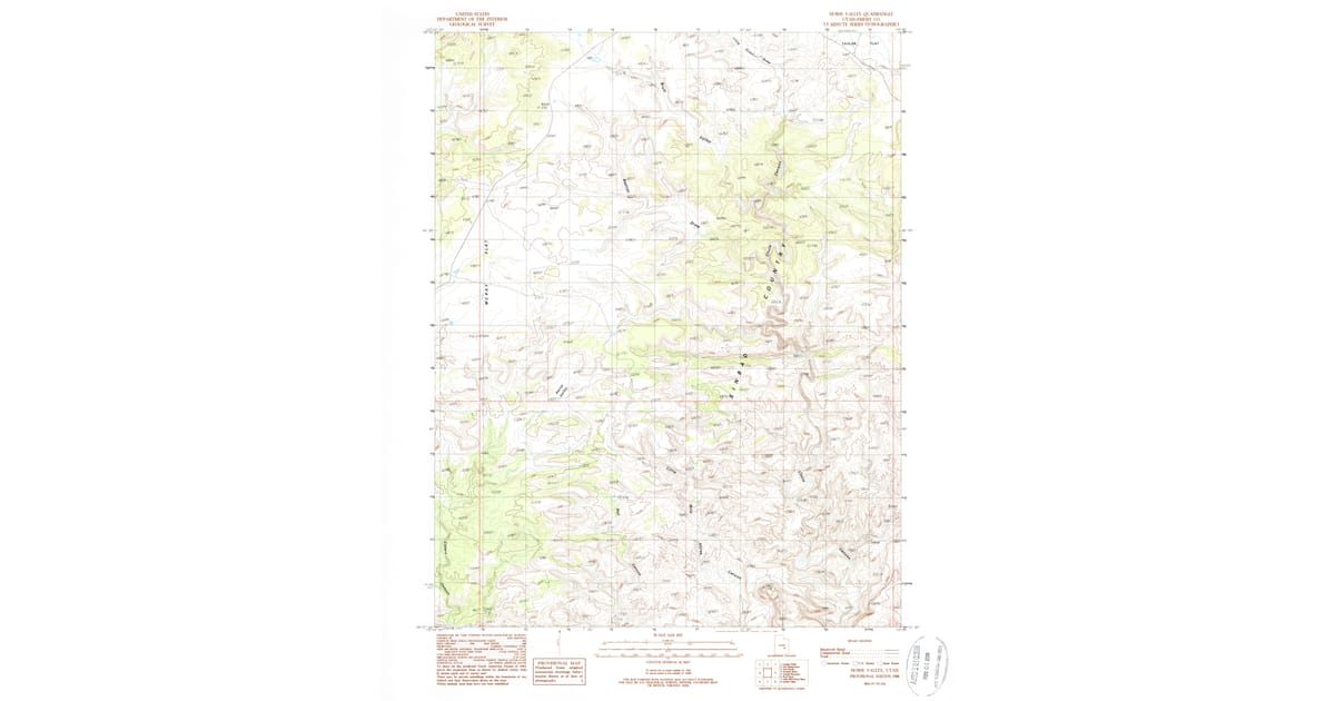 1988 Map of Horse Valley, Emery County, UT — High-Res | Pastmaps
