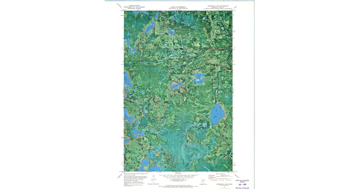 1971 Map of Horsehead Lake, Itasca County, MN — High-Res | Pastmaps