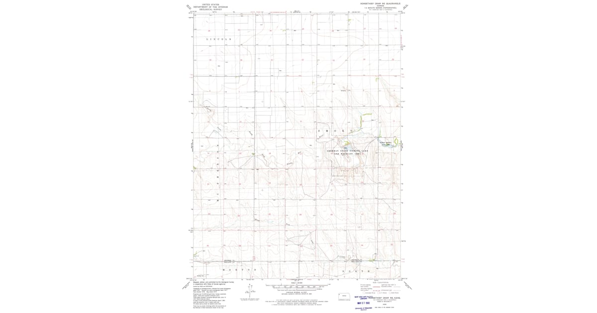 1979 Map of Horsethief Draw NE, Sherman County, KS — High-Res | Pastmaps