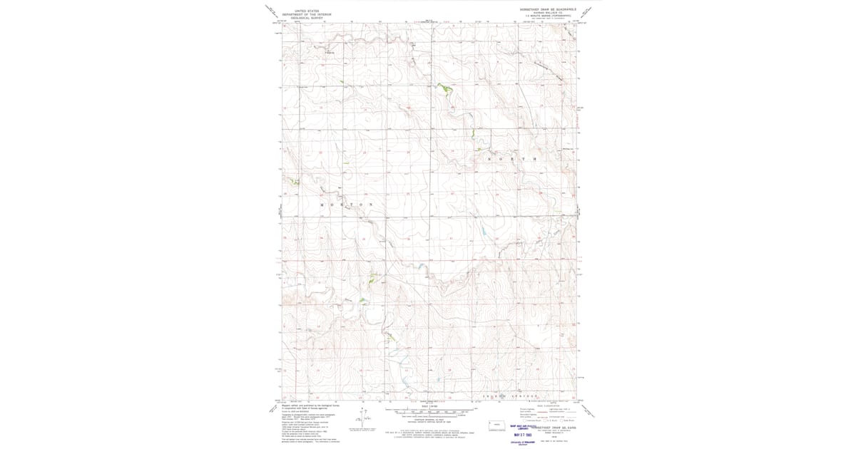 1979 Map of Horsethief Draw SE, Wallace County, KS — High-Res | Pastmaps