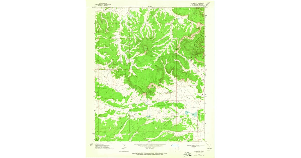 1963 Map of Hosta Butte, McKinley County, NM — High-Res | Pastmaps