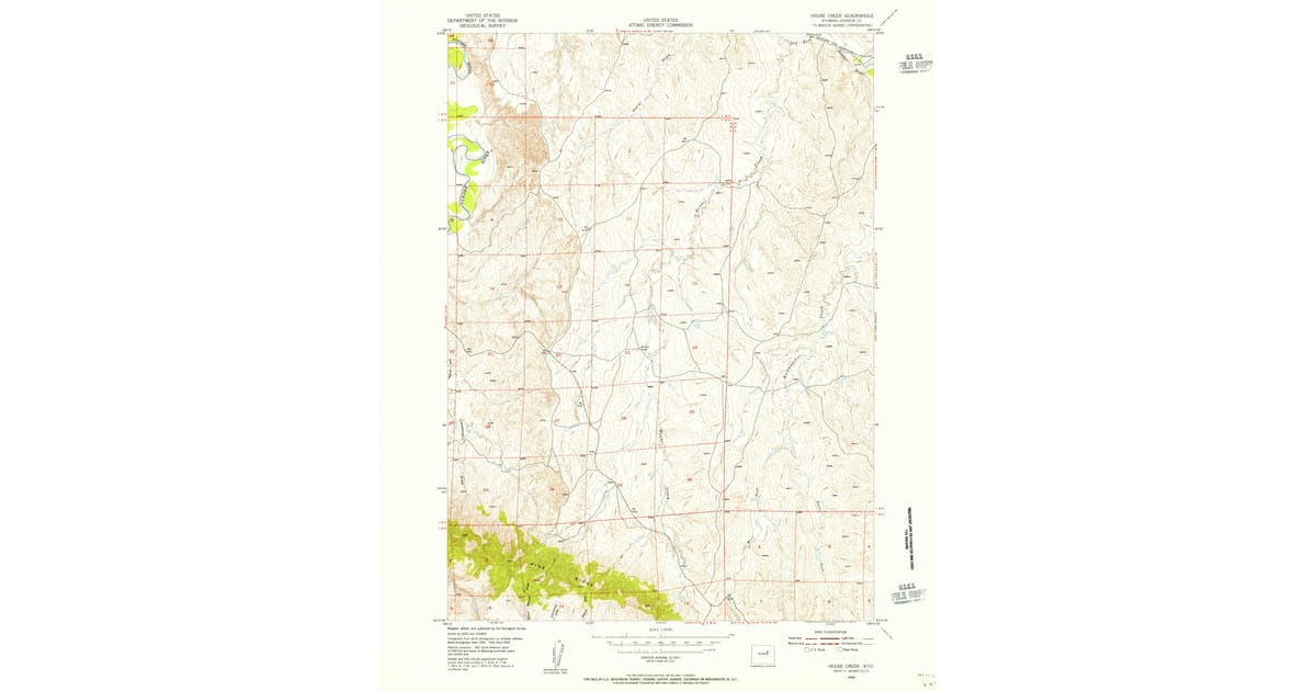1954 Map of House Creek, Johnson County, WY — High-Res | Pastmaps