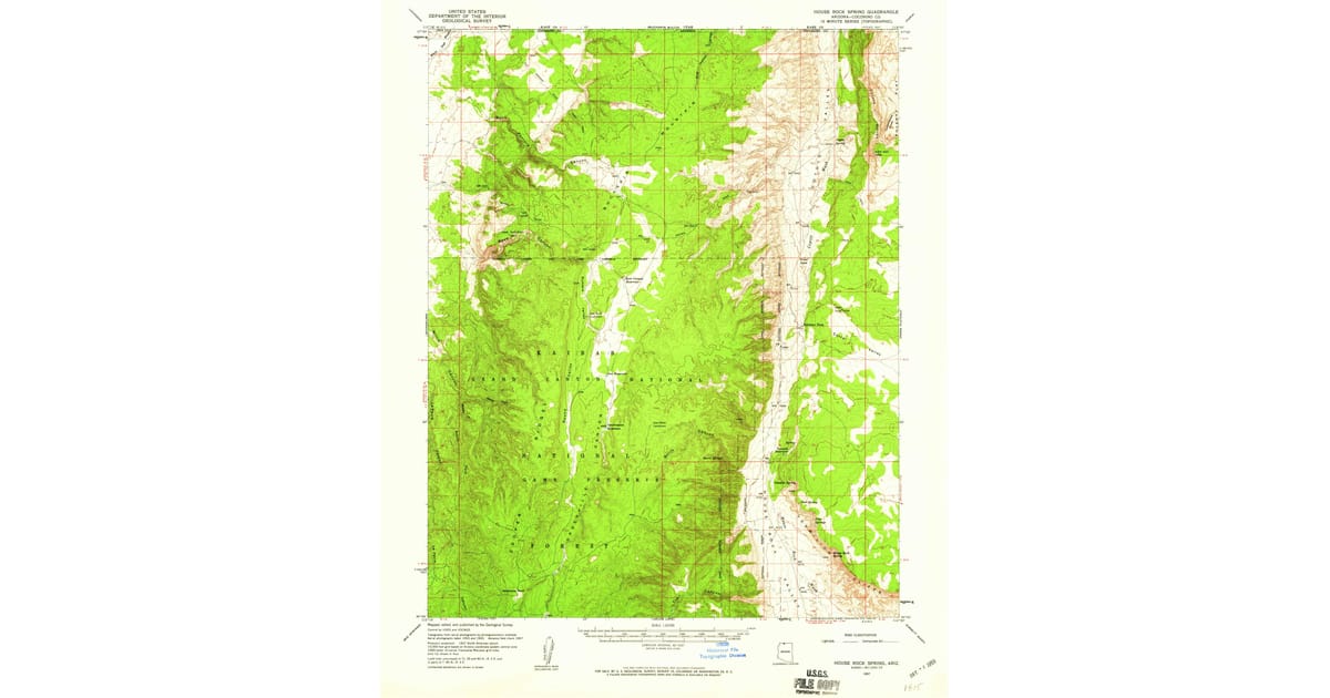 1957 Map of House Rock Spring, Coconino County, AZ — High-Res | Pastmaps