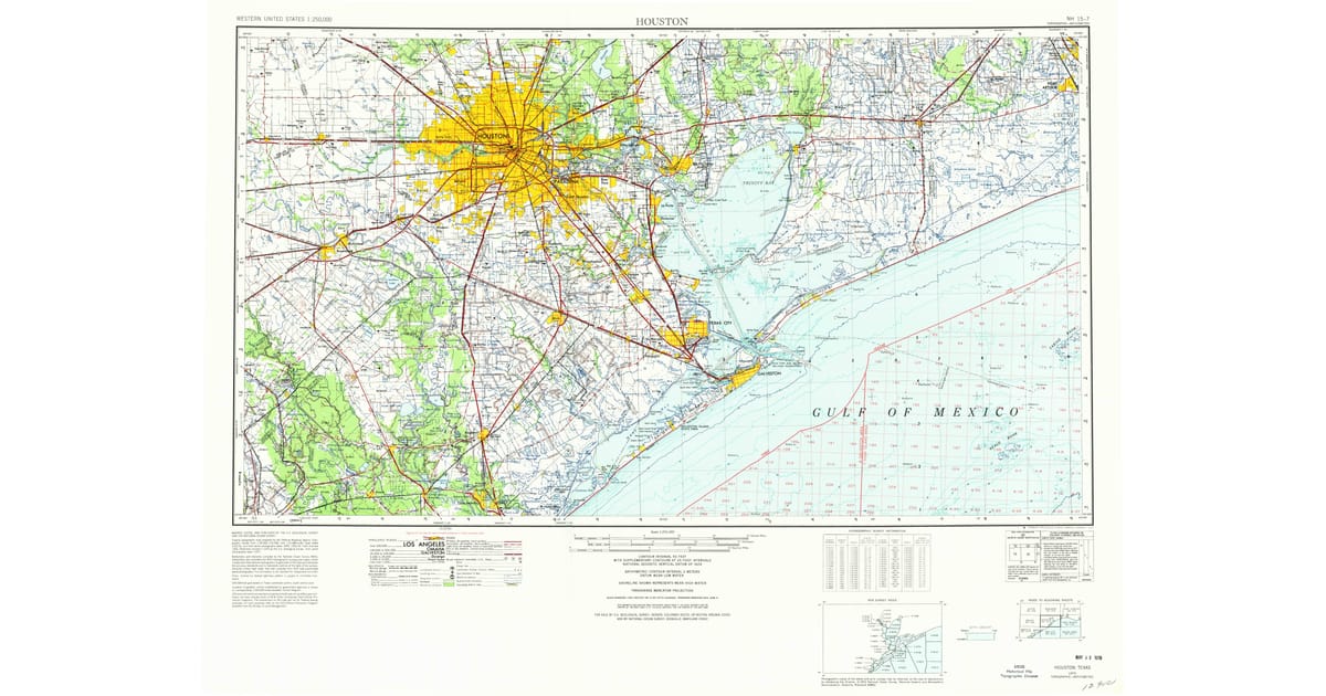 1970s Maps of Turtle Bayou, TX | Pastmaps