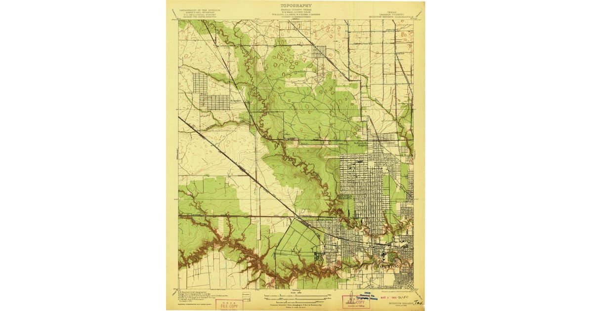 1922 Map of Houston Heights, Harris County, TX — High-Res | Pastmaps