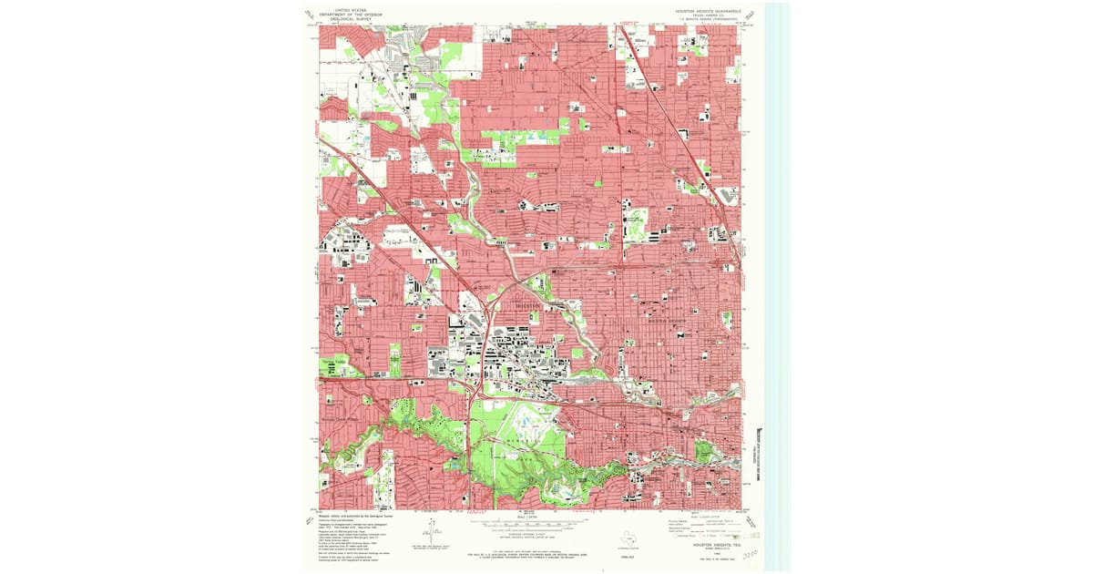 1980s Maps of Village of Oak Forest, Houston | Pastmaps