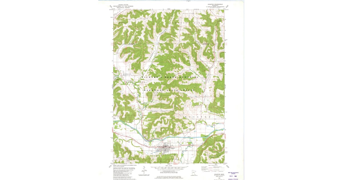1980 Map of Houston, MN — High-Res | Pastmaps