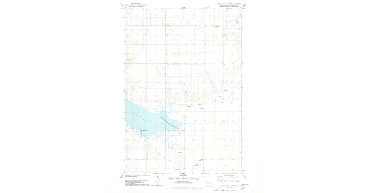 1974 Map of Hoven Muni. Airport, Walworth County, SD — High-Res | Pastmaps
