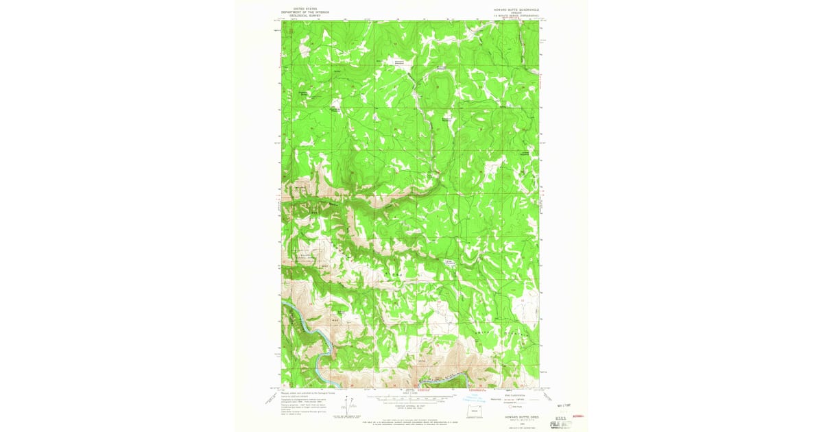 1964 Map of Howard Butte, Wallowa County, OR — High-Res | Pastmaps