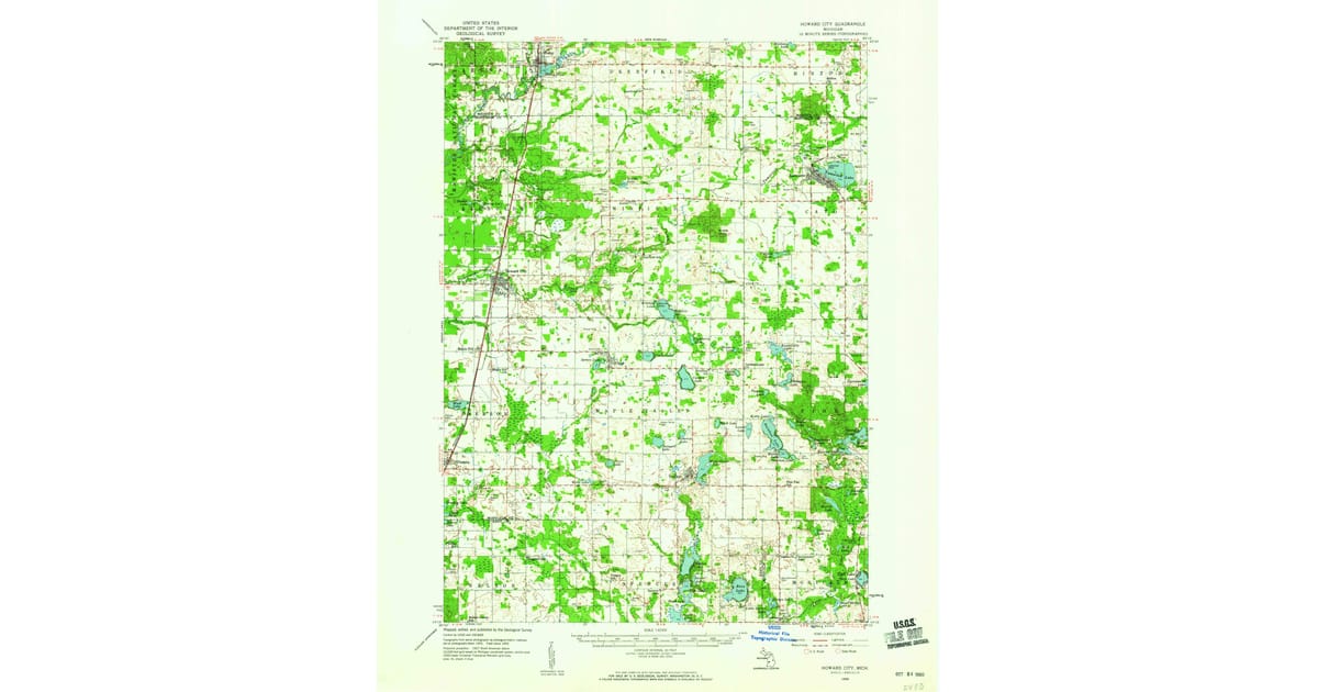 1959 Map of Howard City, MI — High-Res | Pastmaps