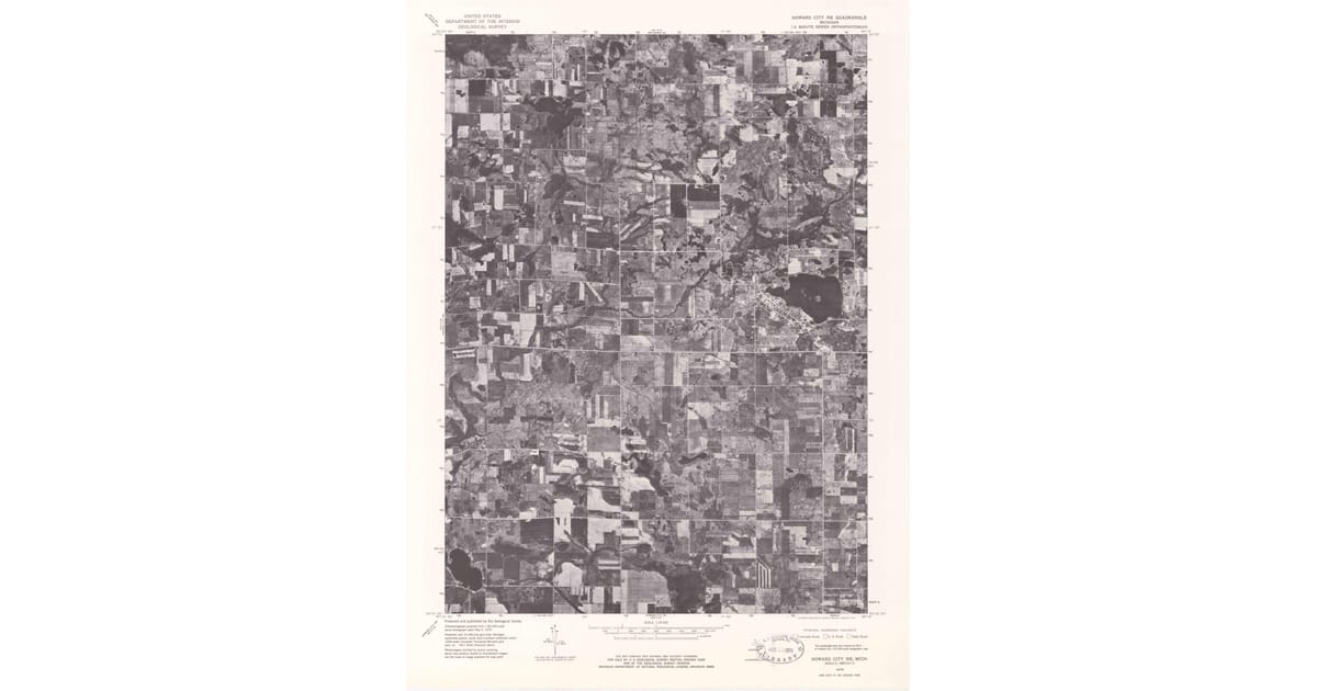 1976 Map of Howard City NE, Montcalm County, MI — High-Res | Pastmaps