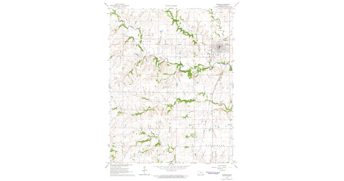 1964 Map of Howard, KS — High-Res | Pastmaps