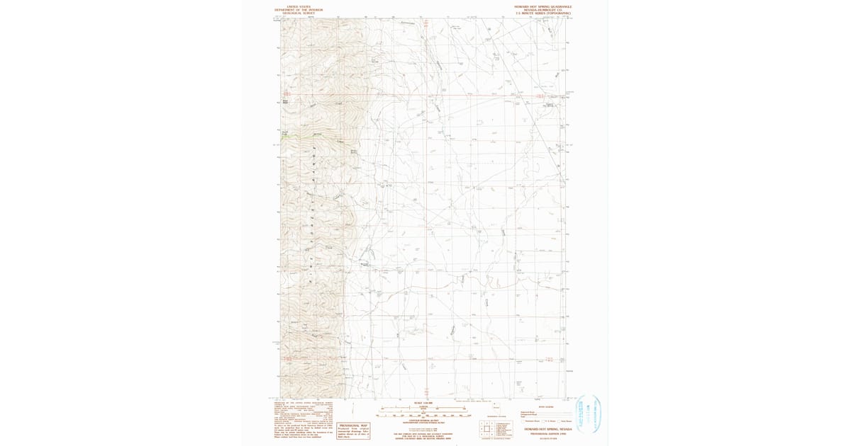 1990 Map of Howard Hot Spring, Humboldt County, NV — High-Res | Pastmaps