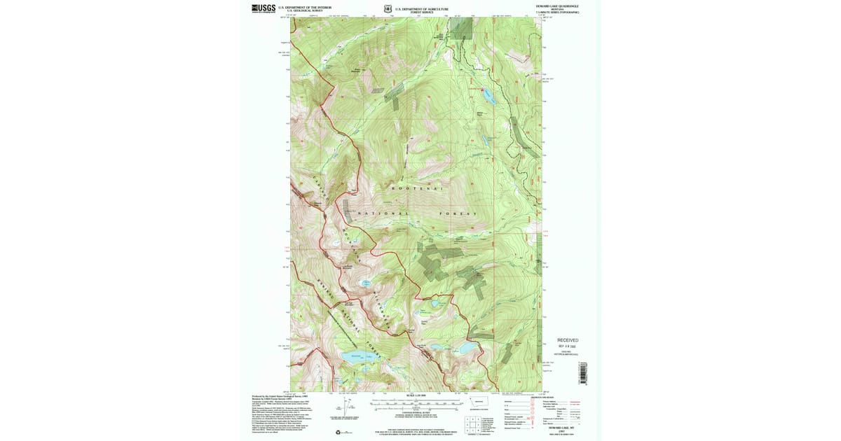1997 Map of Howard Lake, Lincoln County, MT — High-Res | Pastmaps