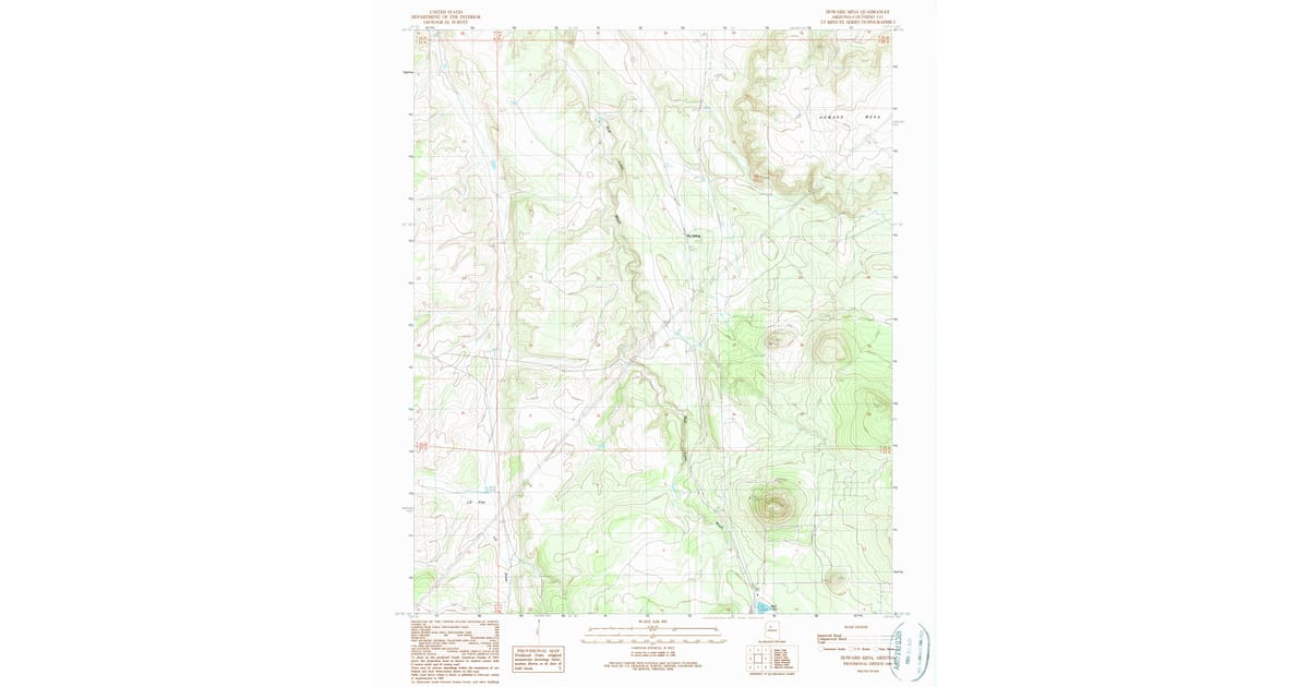 1989 Map of Howard Mesa, Coconino County, AZ — High-Res | Pastmaps