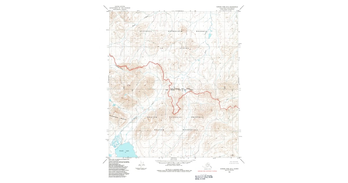 1984 Map of Howard Pass B-4, North Slope Borough, AK — High-Res | Pastmaps