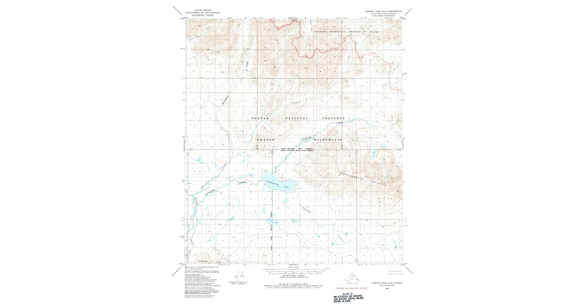 1984 Map of Howard Pass B-5, North Slope Borough, AK — High-Res | Pastmaps