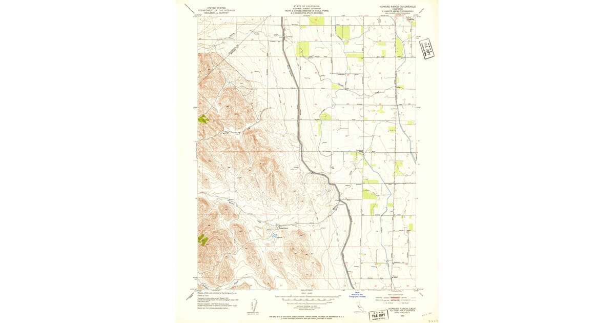 1953 Map of Howard Ranch, Merced County, CA — High-Res | Pastmaps