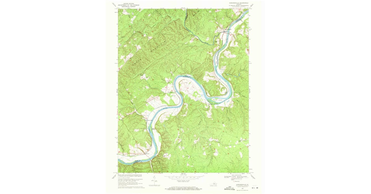 1968 Map of Howardsville, Buckingham County, VA — High-Res | Pastmaps