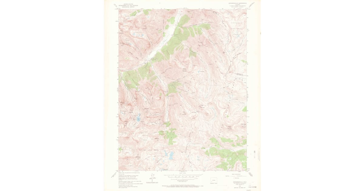 1955 Map of Howardsville, San Juan County, CO — High-Res, 1969 Print #2 ...