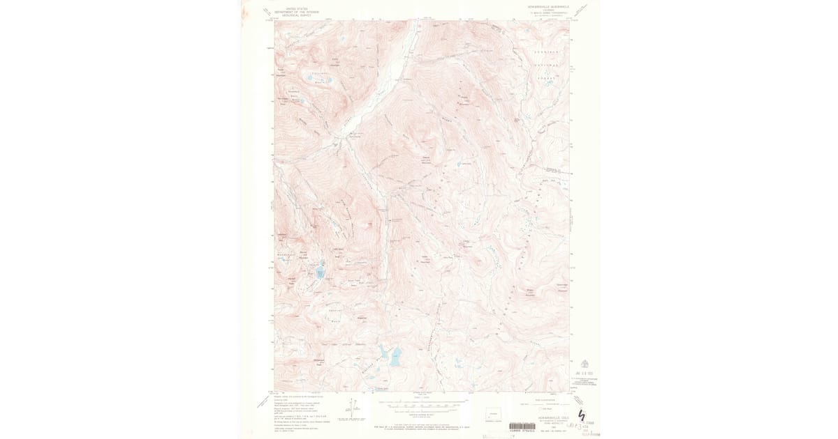 1955 Map of Howardsville, San Juan County, CO — High-Res, 1969 Print ...
