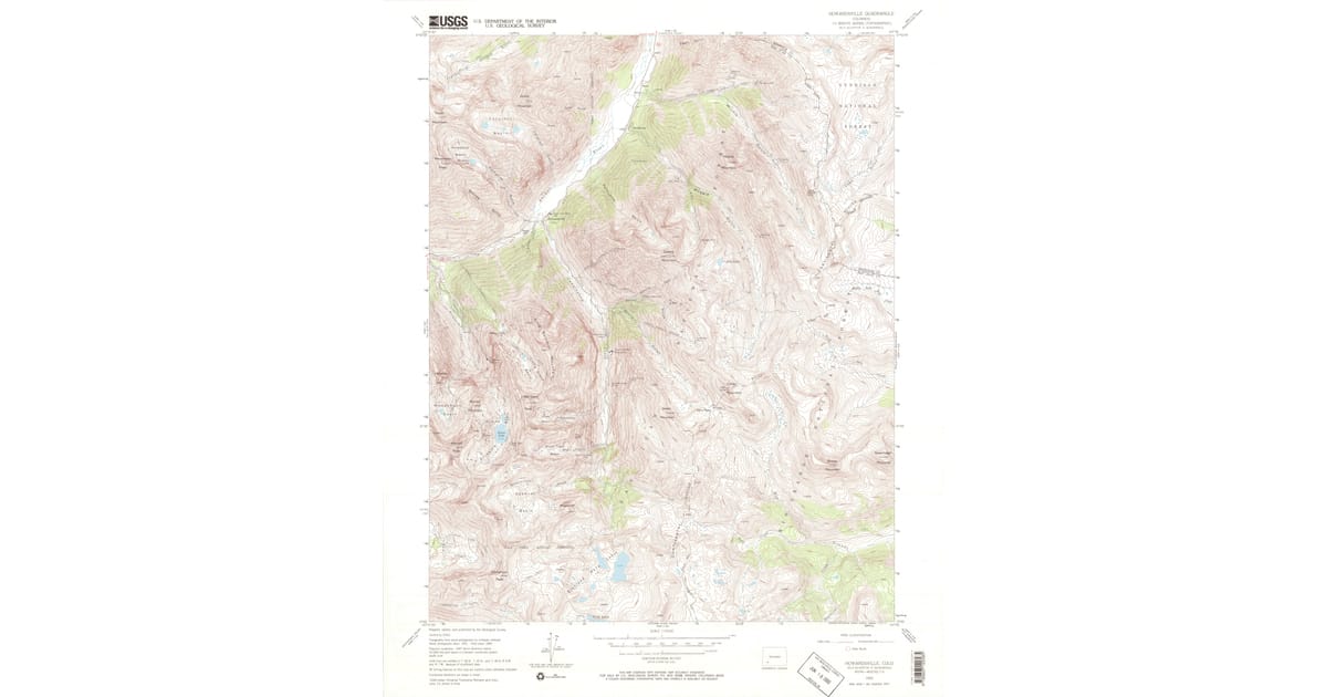 1955 Map of Howardsville, San Juan County, CO — High-Res, 1984 Print ...