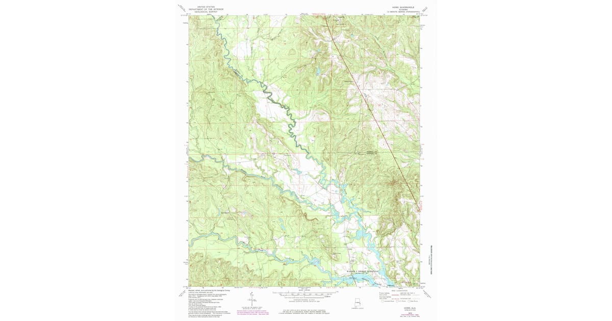 1973 Map of Howe, Barbour County, AL — High-Res, 1985 Print | Pastmaps