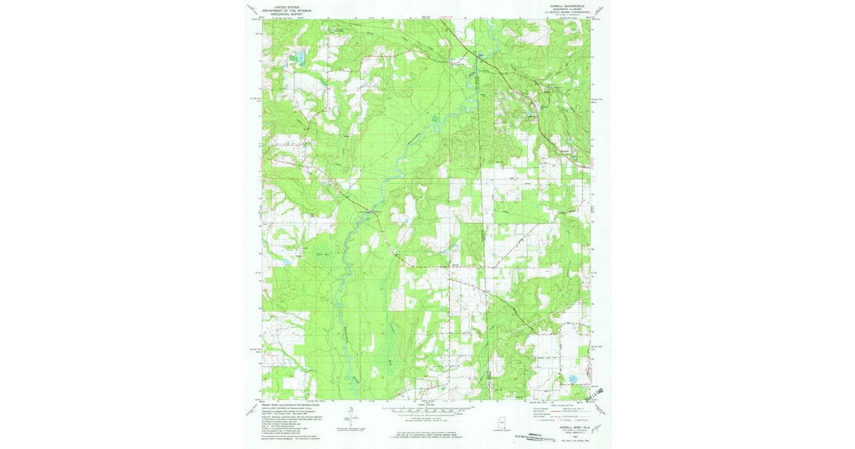 1982 Map of Howell, George County, MS — High-Res | Pastmaps