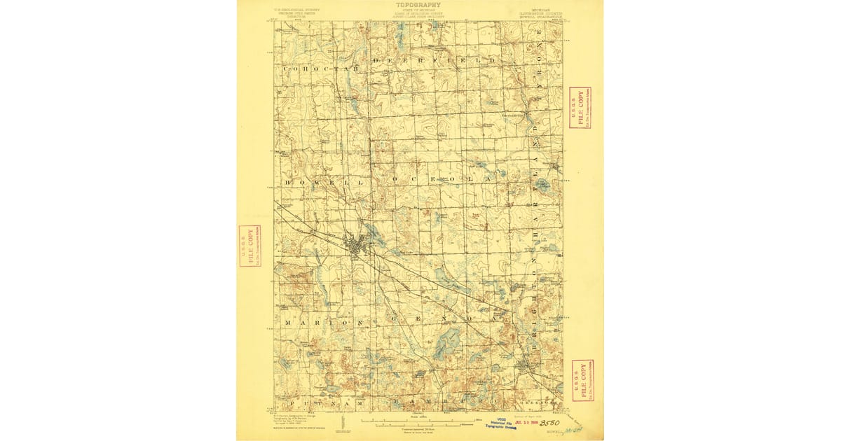 1909 Map of Howell, MI — High-Res | Pastmaps