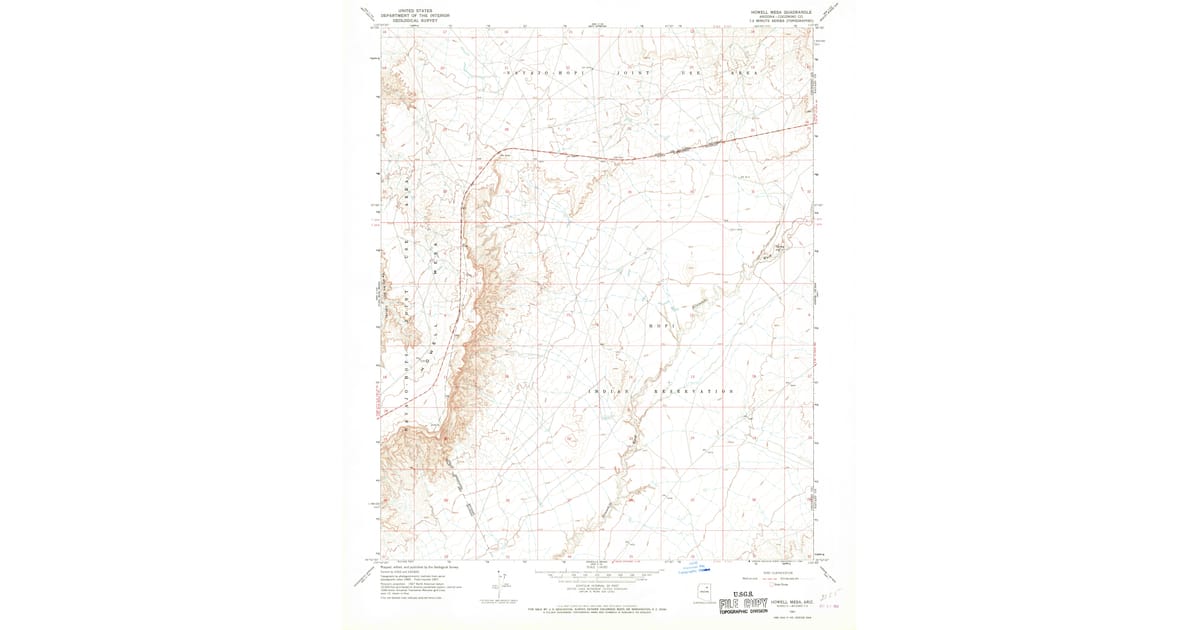 1967 Map of Howell Mesa, Coconino County, AZ — High-Res | Pastmaps
