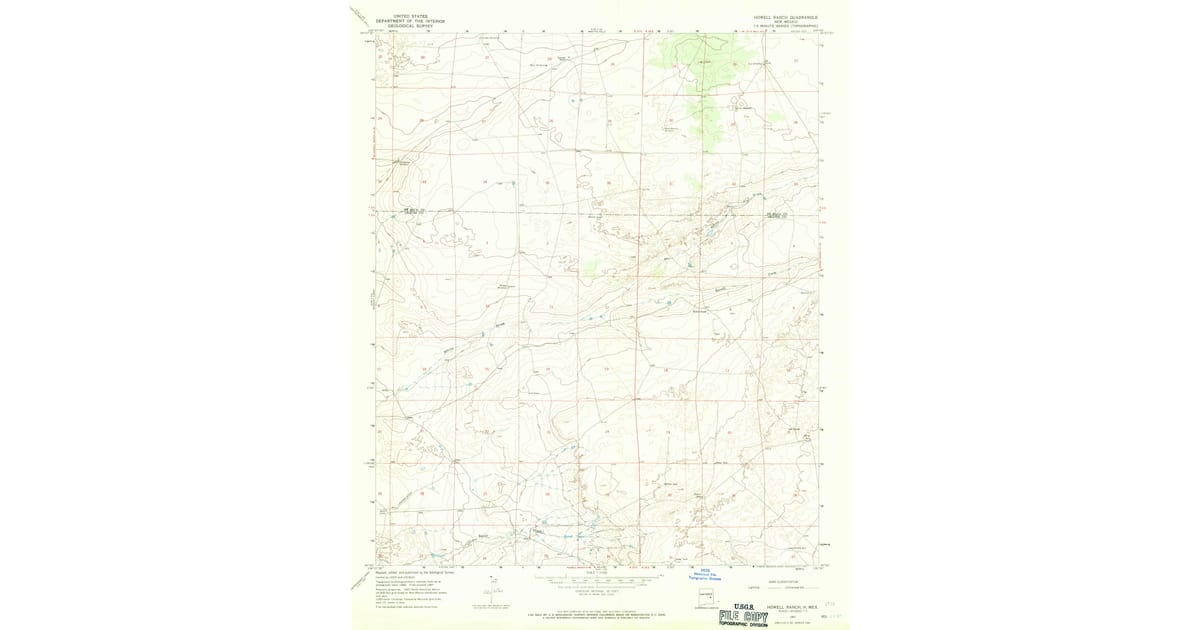 1967 Map of Howell Ranch, Chaves County, NM — High-Res | Pastmaps