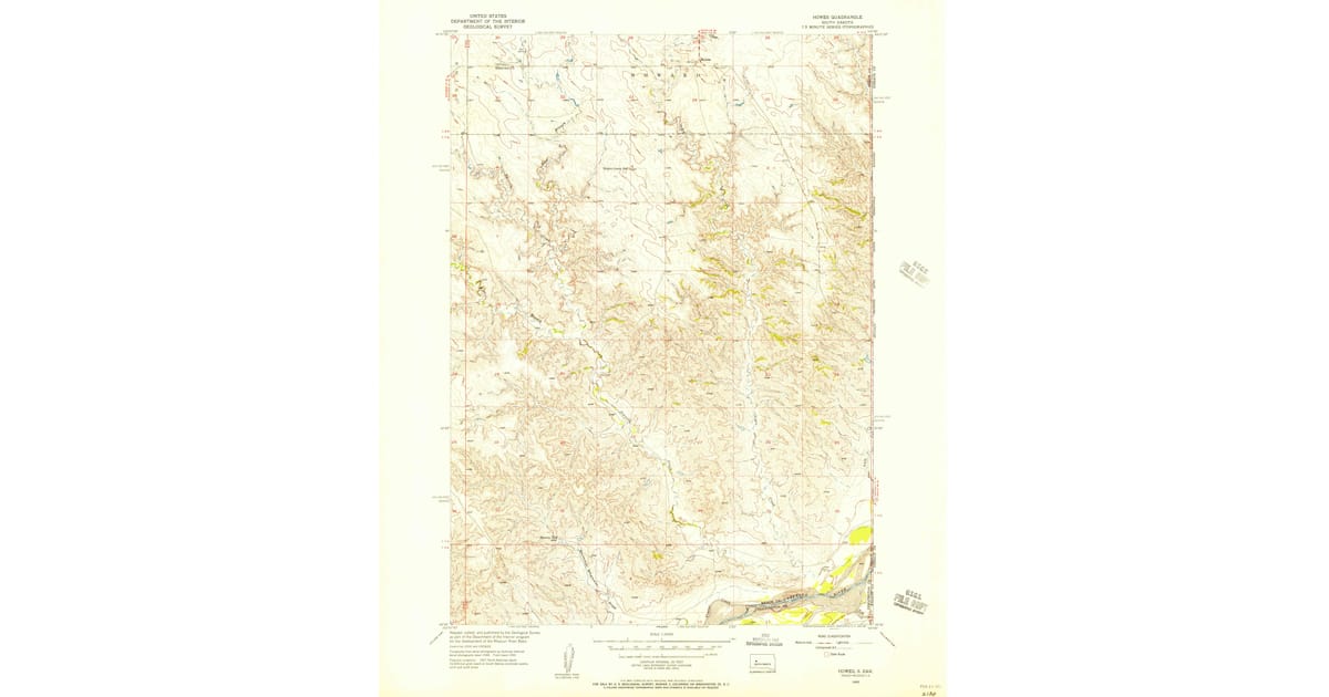 1955 Map of Howes, Meade County, SD — High-Res | Pastmaps