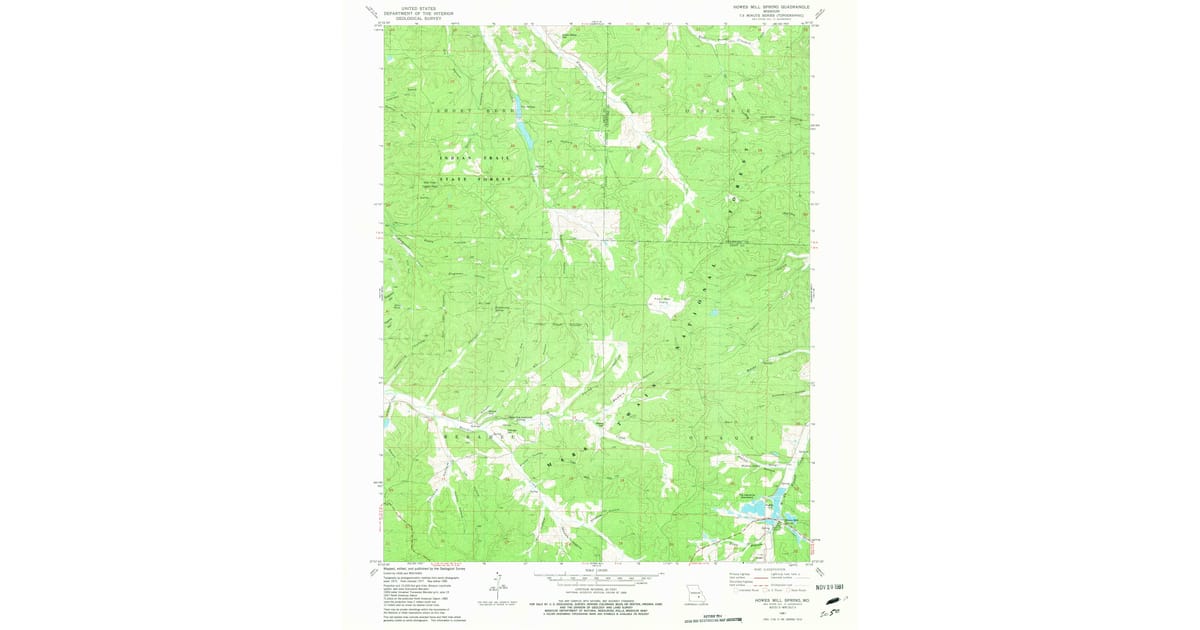 1981 Map of Howes Mill Spring, Dent County, MO — High-Res | Pastmaps