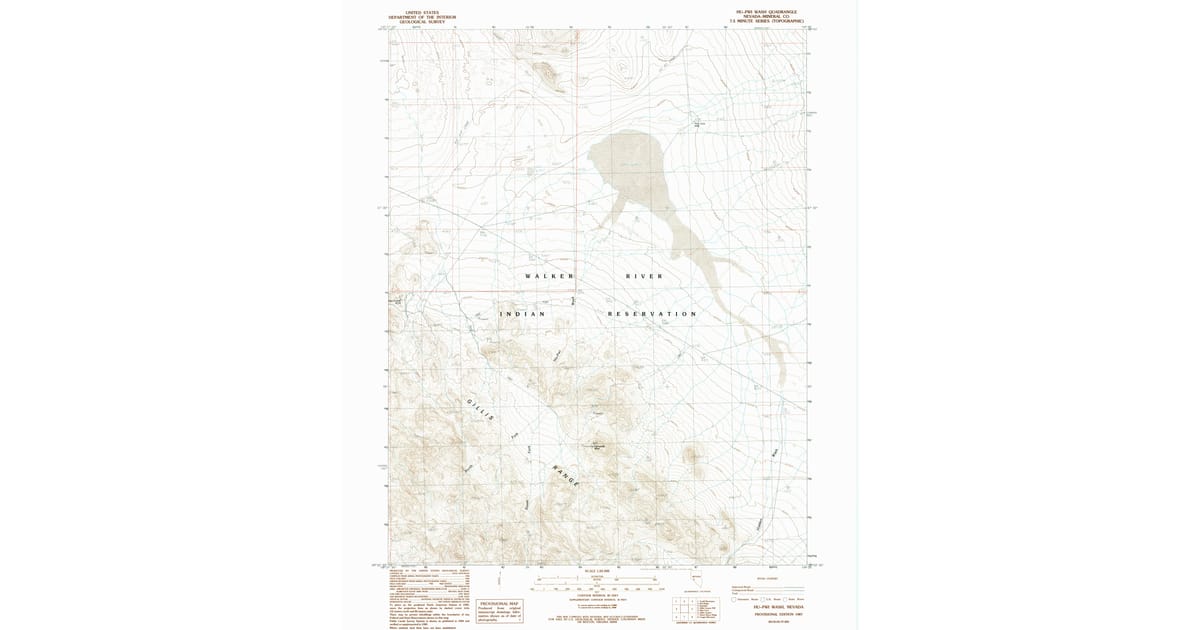1987 Map of Hu-Pwi Wash, Mineral County, NV — High-Res | Pastmaps