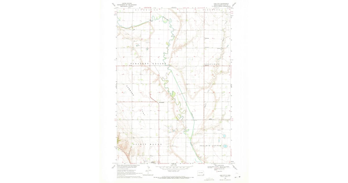 1969 Map of Hub City, Clay County, SD — High-Res | Pastmaps