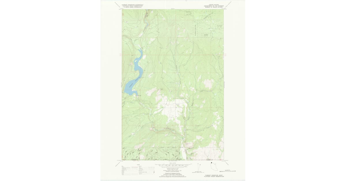 1989 Map of Hubbart Reservoir, Flathead County, MT — High-Res | Pastmaps