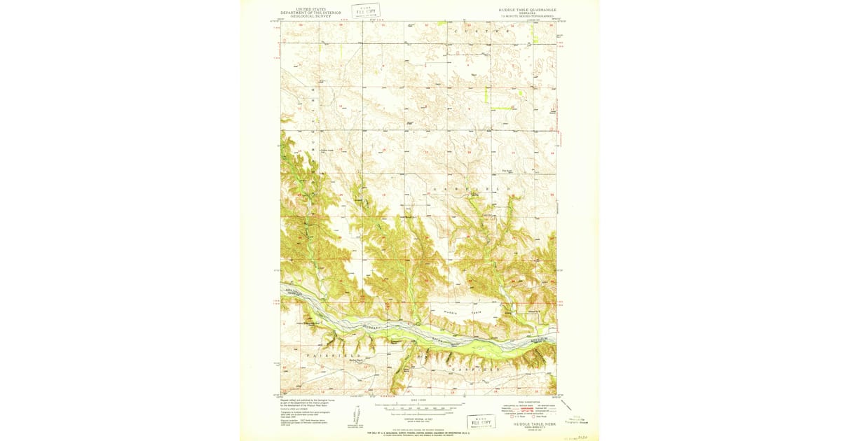 1950 Map of Huddle Table, Keya Paha County, NE — High-Res | Pastmaps