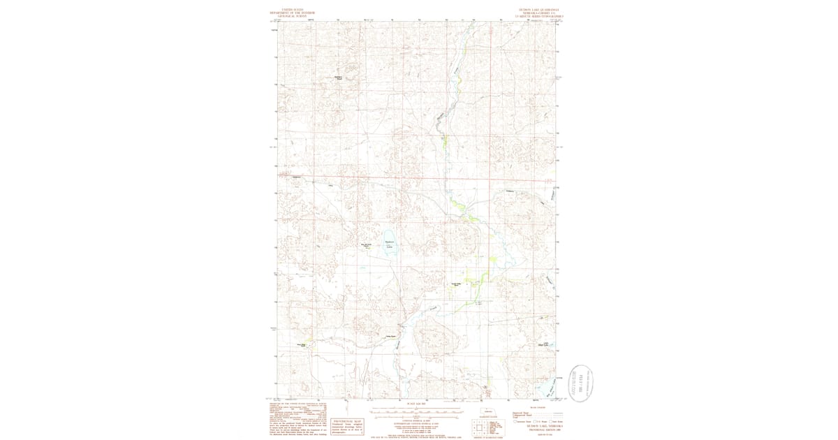 1985 Map of Hudson Lake, Cherry County, NE — High-Res | Pastmaps