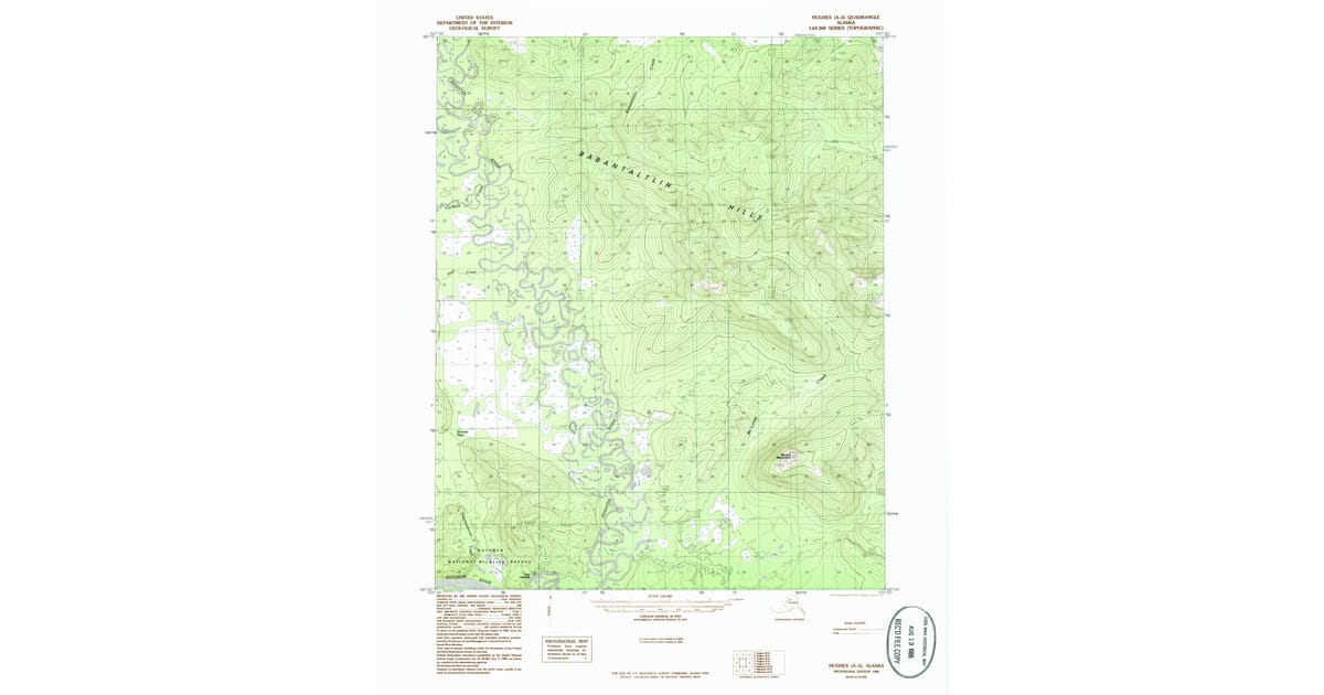 1986 Map of Hughes A-5, Yukon-Koyukuk Borough, AK — High-Res | Pastmaps