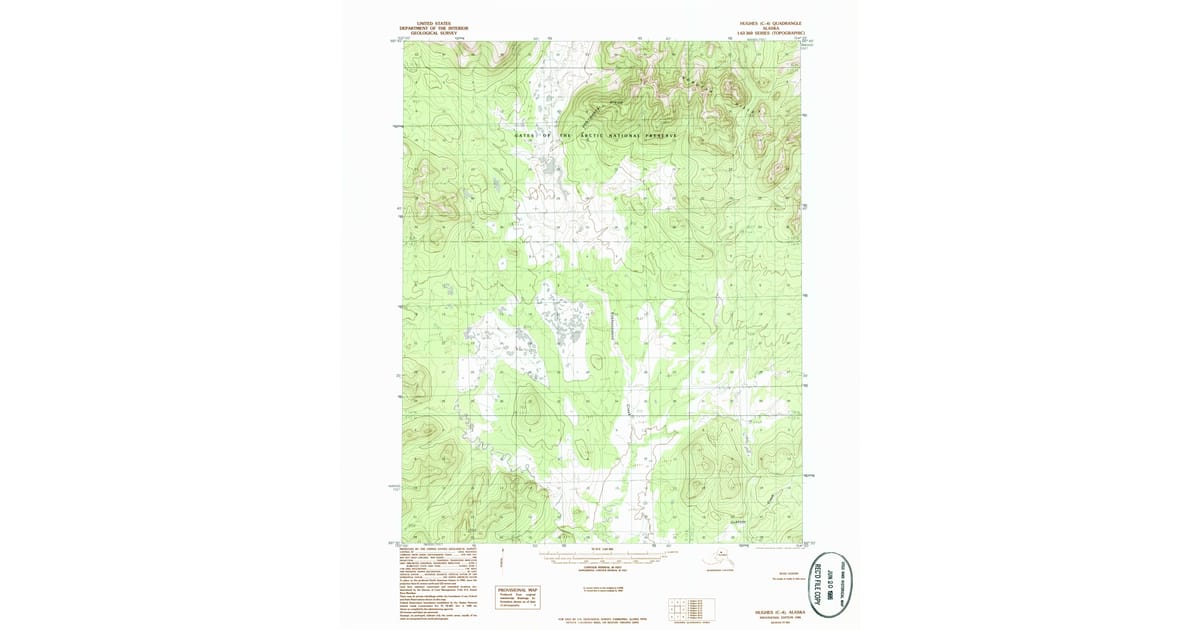 1986 Map of Hughes C-4, Yukon-Koyukuk Borough, AK — High-Res | Pastmaps