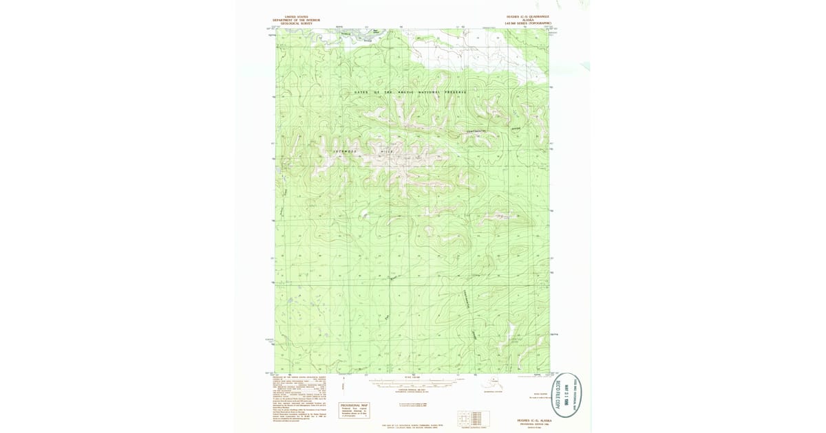 1986 Map of Hughes C-5, Northwest Arctic Borough, AK — High-Res | Pastmaps