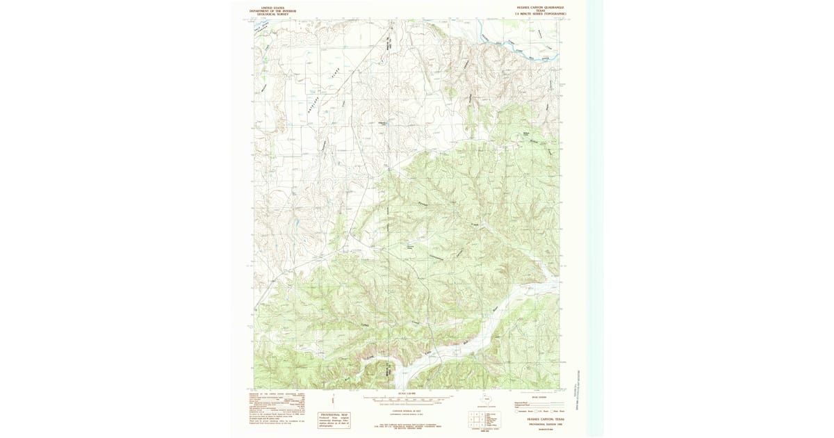 1985 Map of Hughes Canyon, Hall County, TX — High-Res | Pastmaps