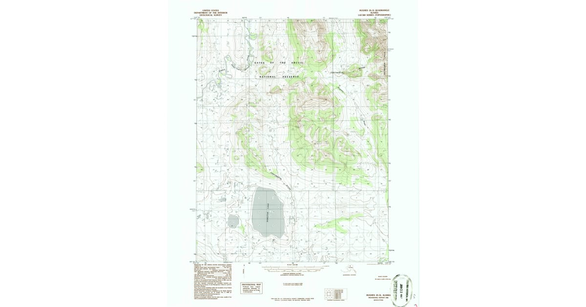 1986 Map of Hughes D-3, Northwest Arctic Borough, AK — High-Res | Pastmaps