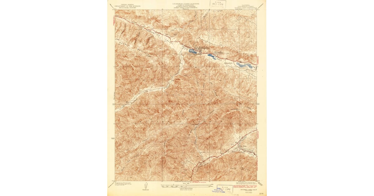 1937 Map of Hughes Lake, Los Angeles County, CA — High-Res | Pastmaps