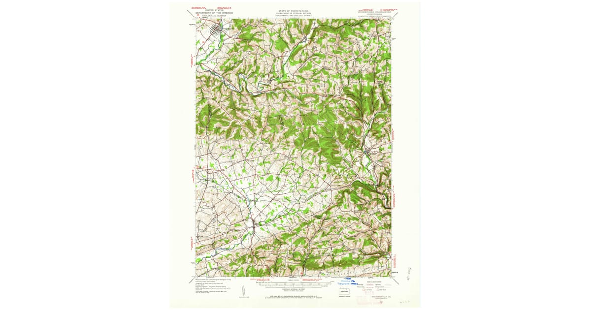 1953 Map of Hughesville, PA — High-Res, 1962 Print | Pastmaps