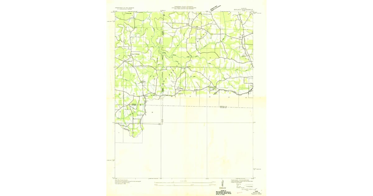 1936 Map of Hulaco, Cullman County, AL — High-Res | Pastmaps