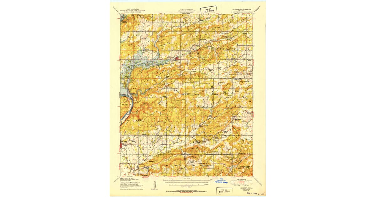 1950 Map of Hulbert, OK — High-Res | Pastmaps