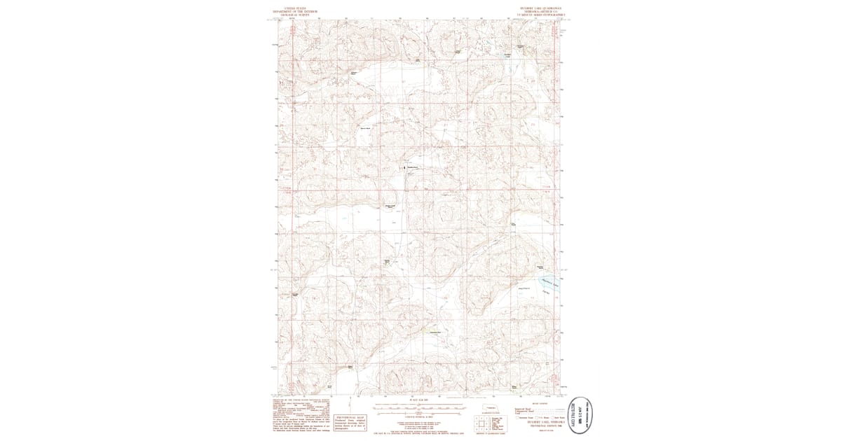 1986 Map of Hulbert Lake, Arthur County, NE — High-Res | Pastmaps