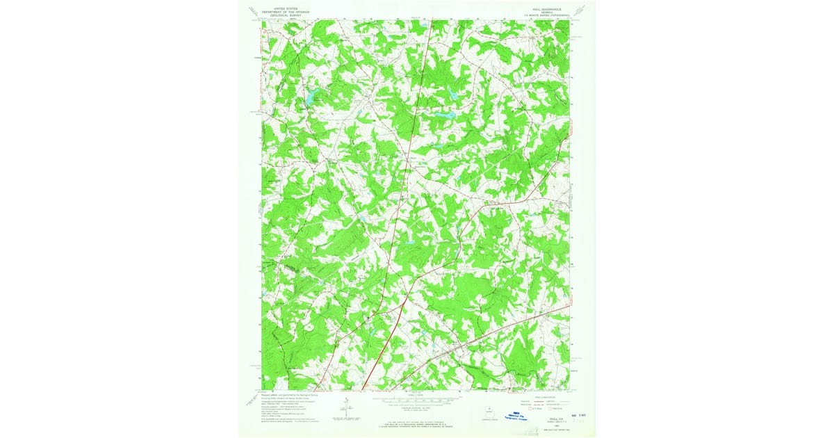 1964 Map of Hull, GA — High-Res | Pastmaps